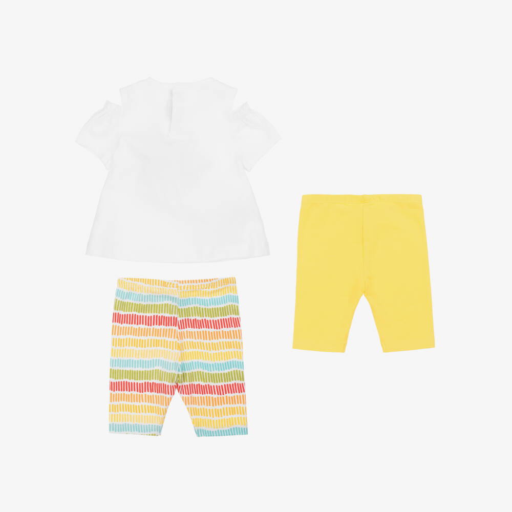 Mayoral - Girls Yellow Cotton Leggings Set | Childrensalon