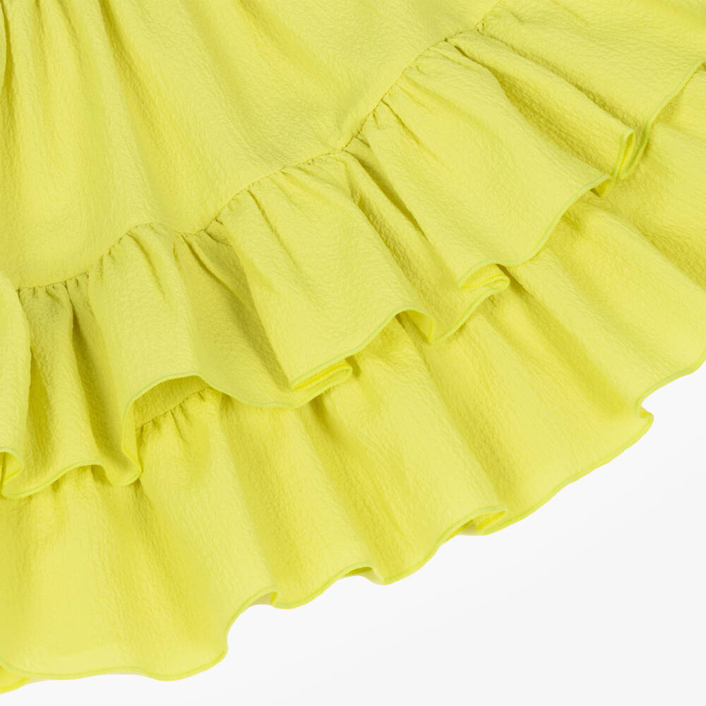 Mayoral - Girls Yellow Tiered Muslin Dress | Childrensalon