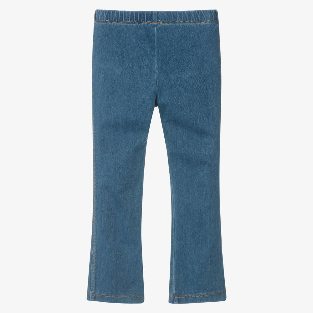 Mayoral - Junior Girls Blue Denim Flared Jeggings | Childrensalon