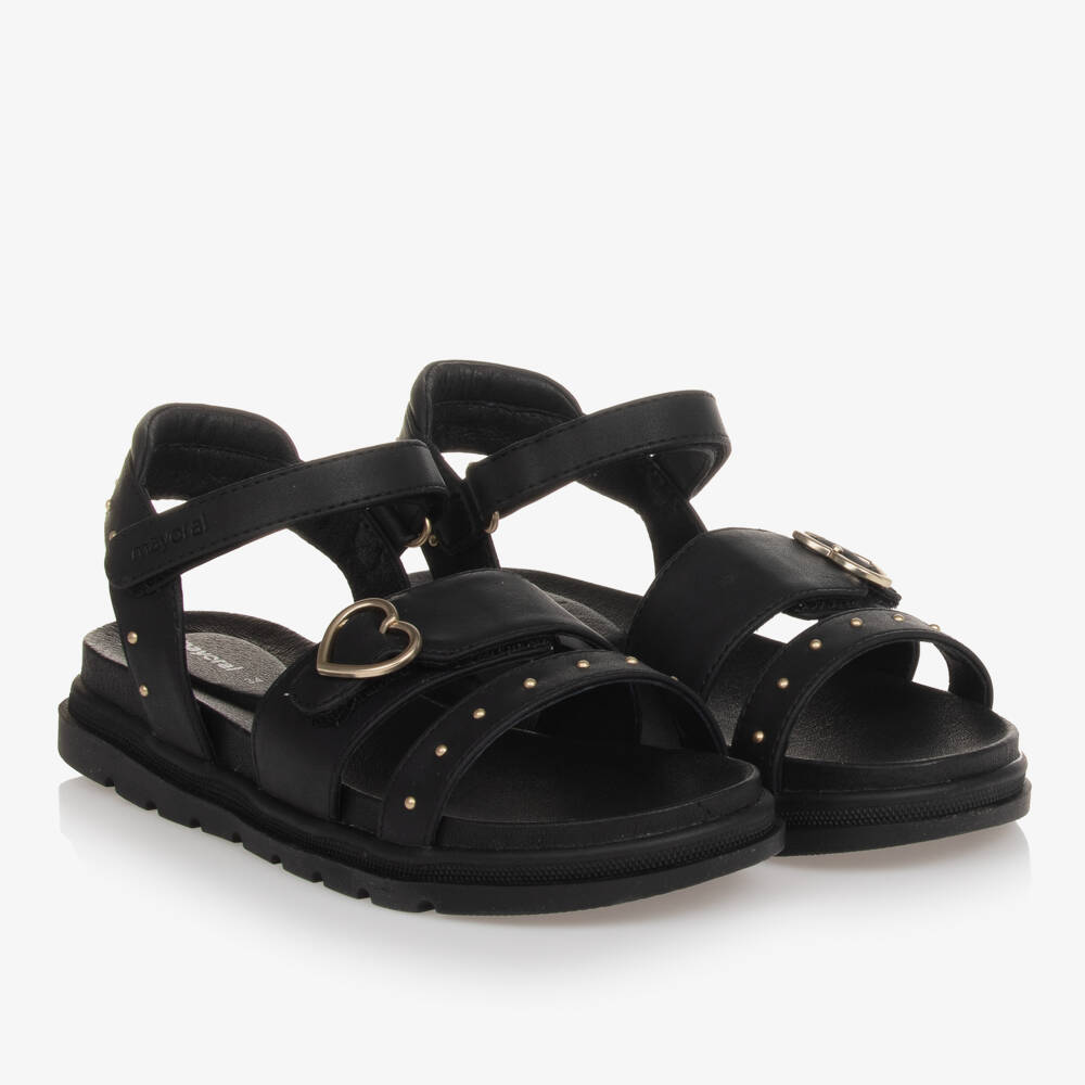 Mayoral - Teen Girls Black Studded Sandals | Childrensalon