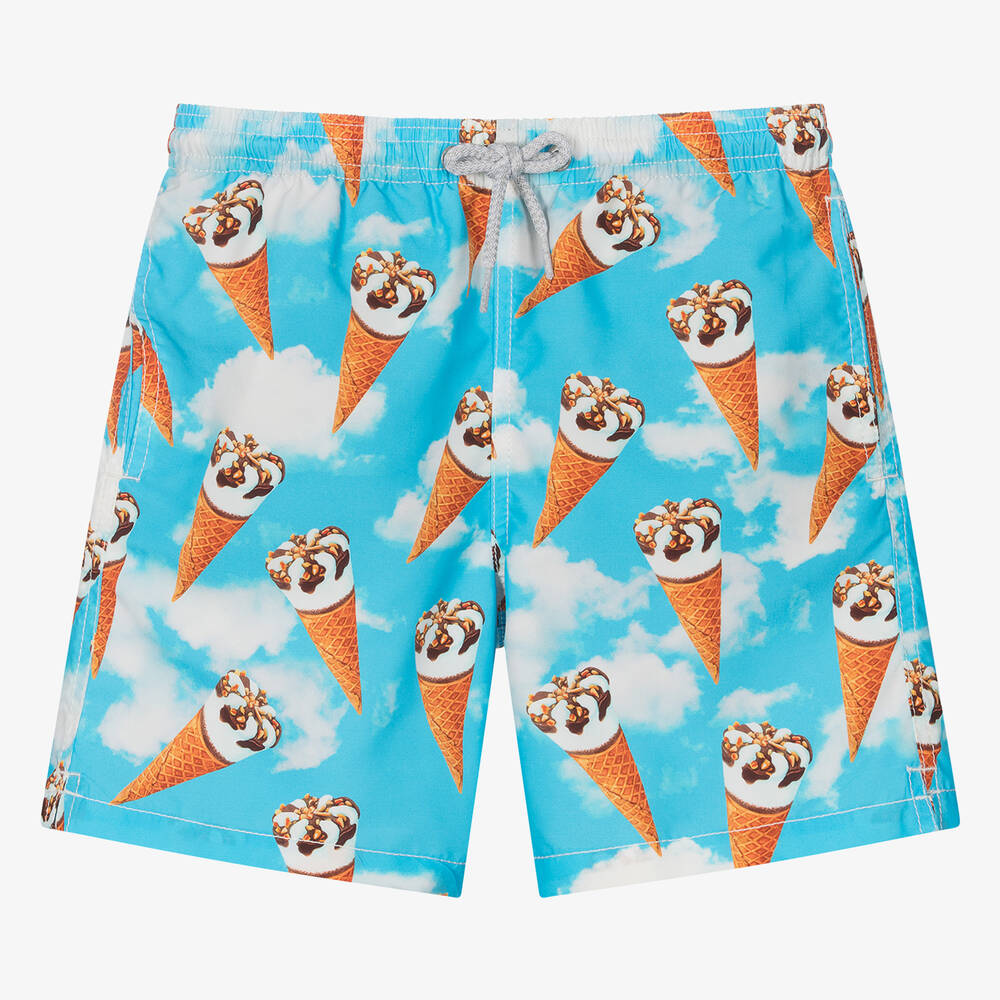 MC2 Saint Barth - Teen Boys Blue Ice Cream Print Swim Shorts ...
