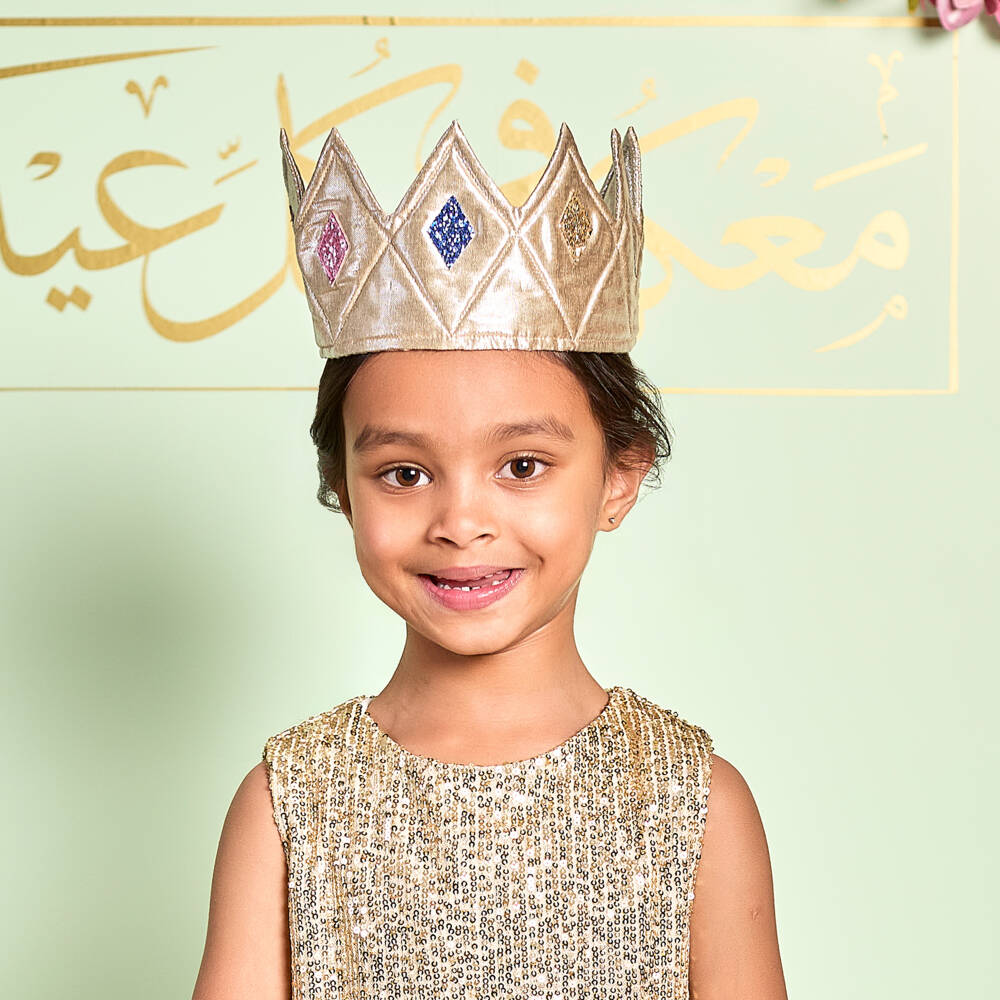 Meri Meri - Gold Fabric & Glitter Dress Up Crown | Childrensalon