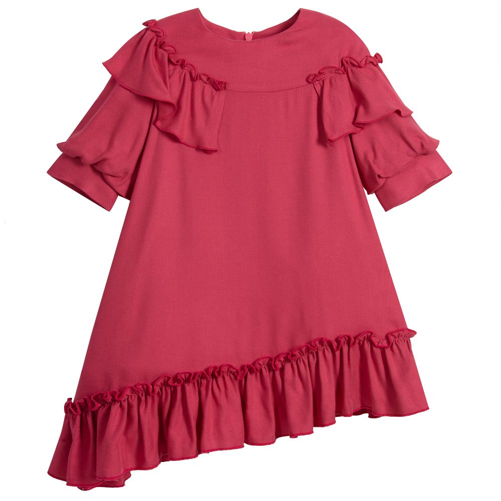Girls Pink Ruffle Dress | Childrensalon