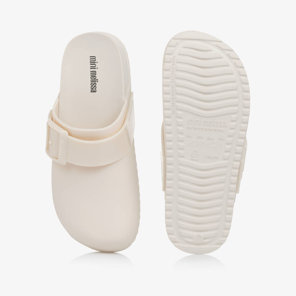 Mini Melissa - Girls Ivory Jelly Clogs | Childrensalon
