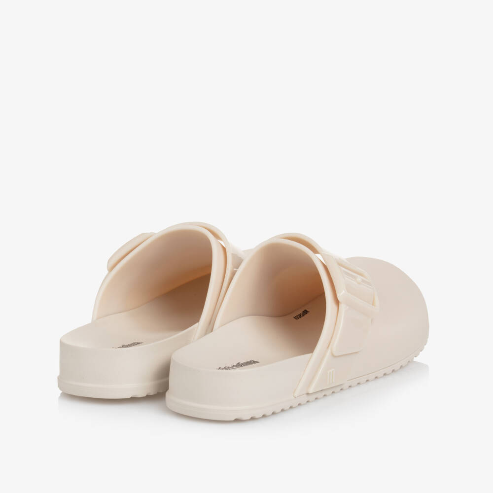 Mini Melissa - Girls Ivory Jelly Clogs | Childrensalon