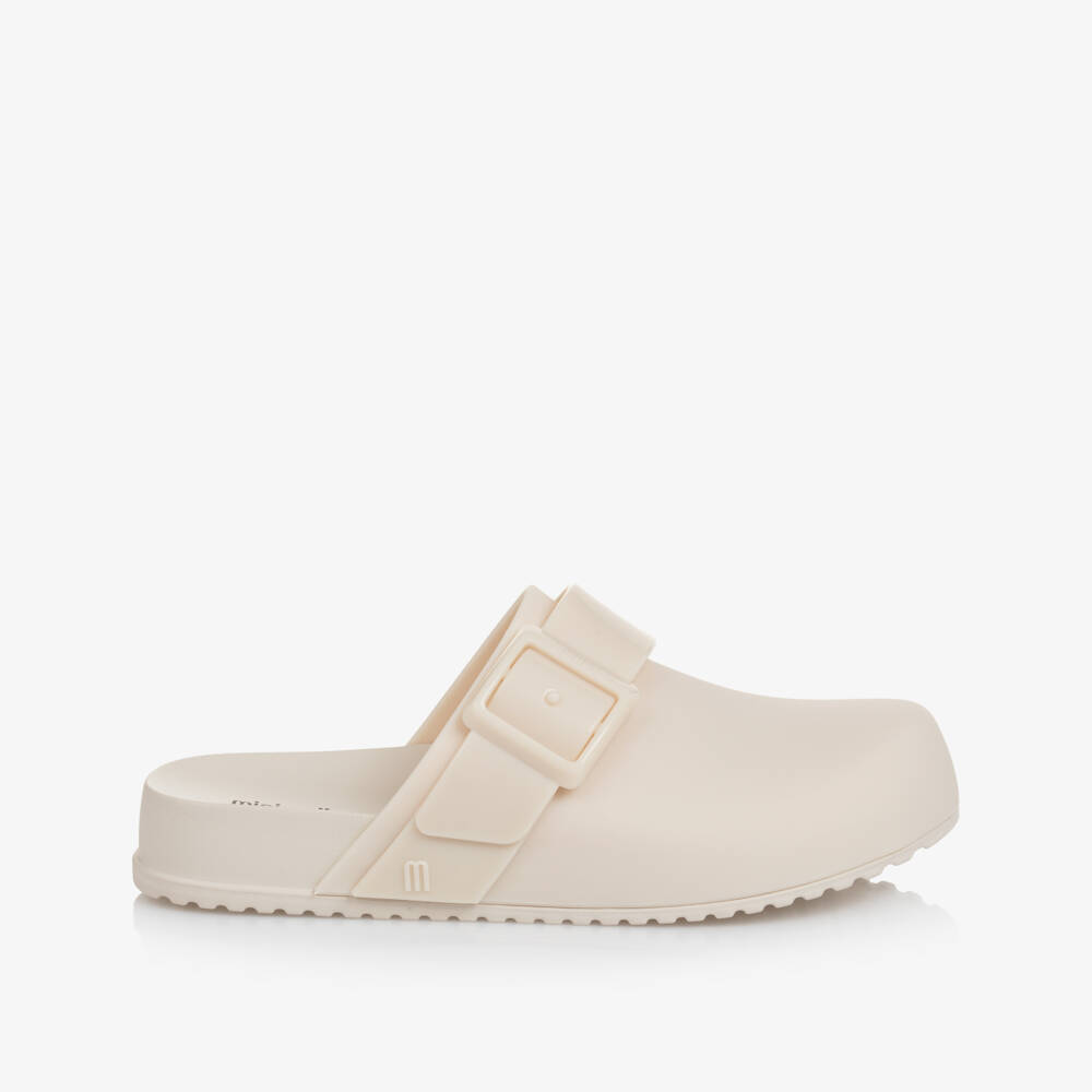 Mini Melissa - Girls Ivory Jelly Clogs | Childrensalon