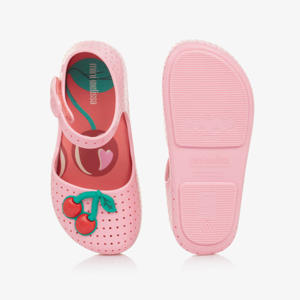 Mini Melissa - Girls Pink Cherry Jelly Shoes | Childrensalon