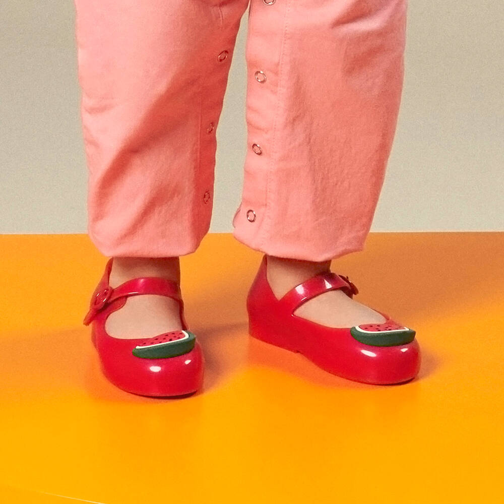 Mini Melissa - Girls Red Watermelon Jelly Shoes | Childrensalon