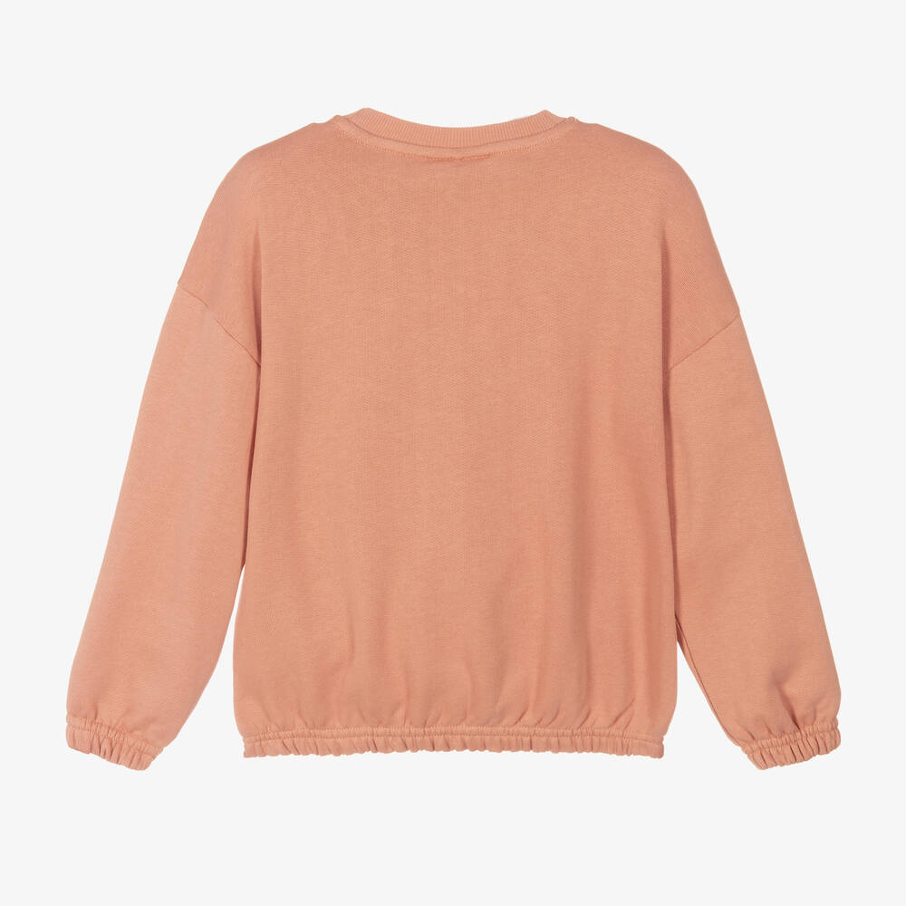 Mini Rodini - Girls Pink Organic Cotton Snake Sweatshirt | Childrensalon