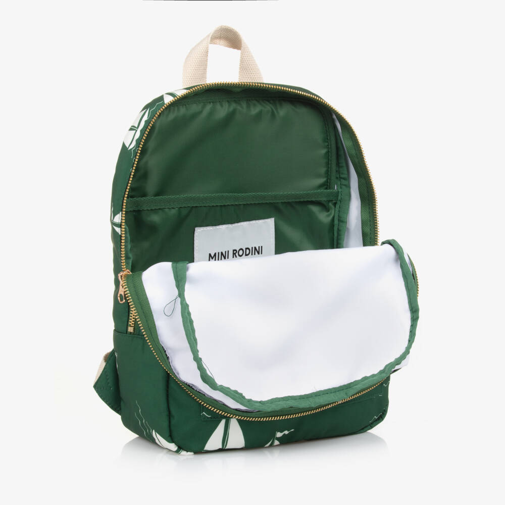 Mini Rodini - Green Boat Print Backpack (30cm) | Childrensalon