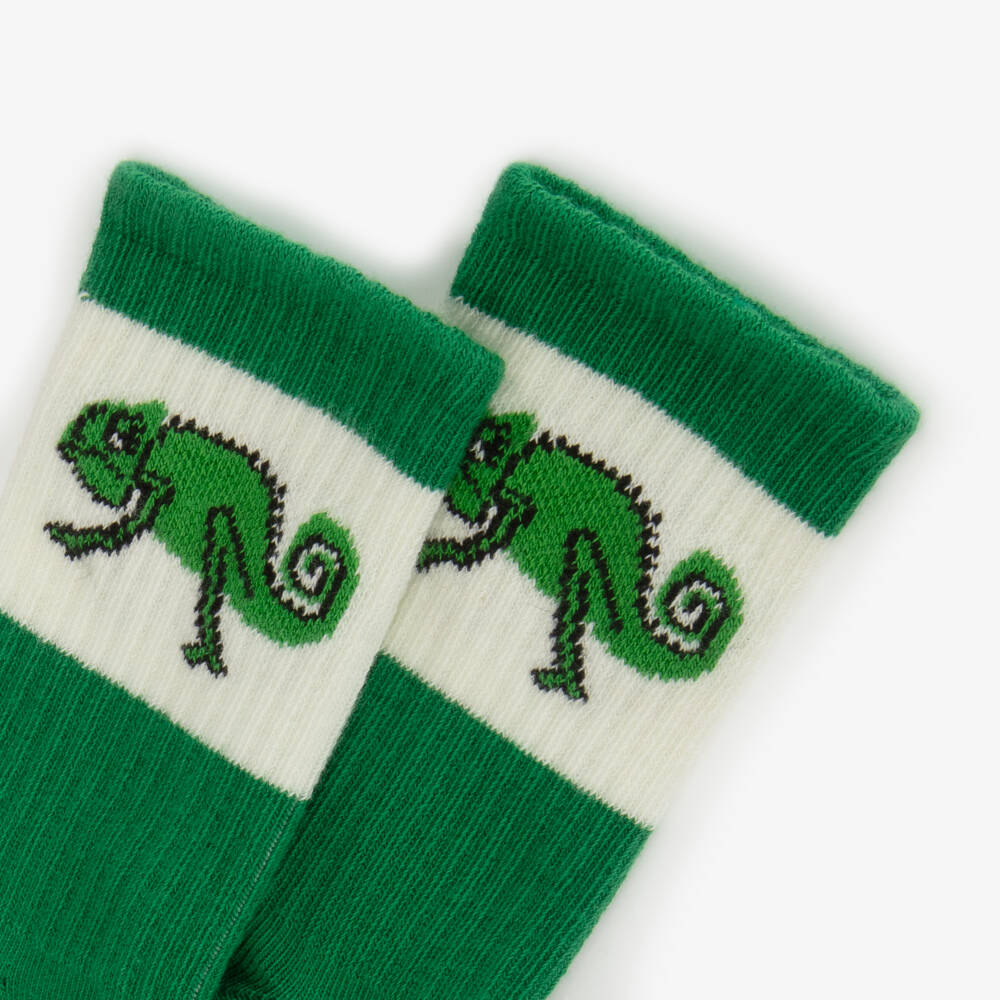 Mini Rodini - Green Organic Cotton Lizard Socks | Childrensalon