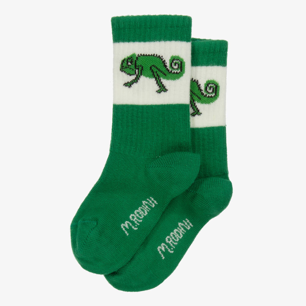Mini Rodini - Green Organic Cotton Lizard Socks | Childrensalon
