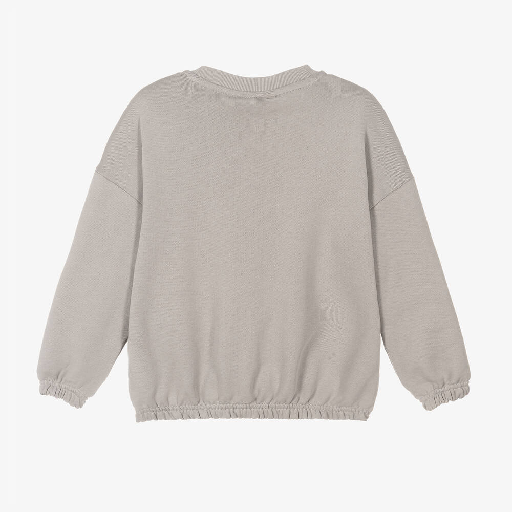 Mini Rodini - Grey Organic Cotton Cats Sweatshirt | Childrensalon