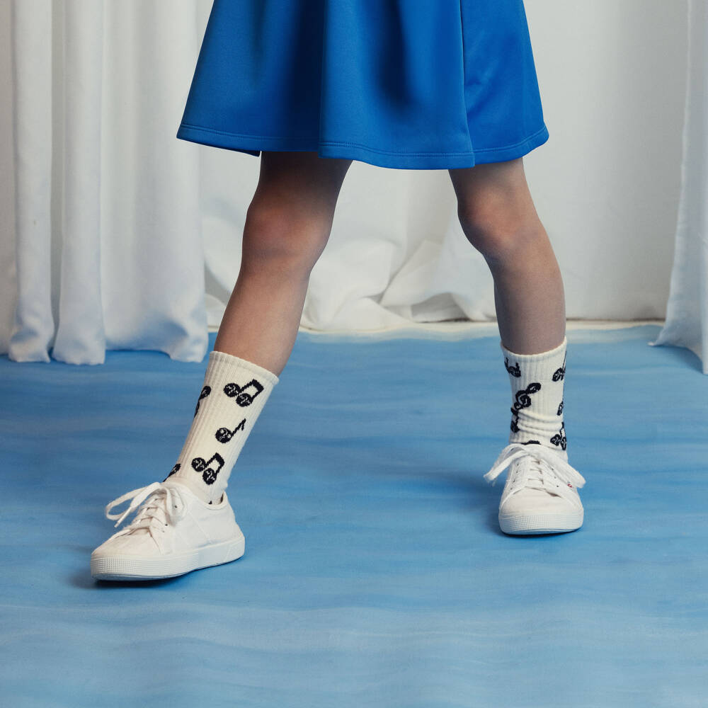 Mini Rodini - Orange & Yellow Cotton Note Socks (3 Pack) | Childrensalon