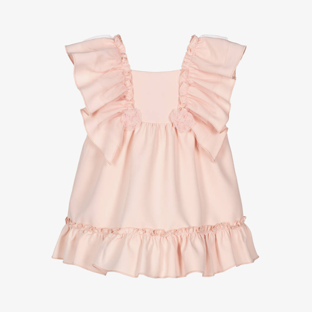 Miranda - Girls Pink Ruffle Dress | Childrensalon