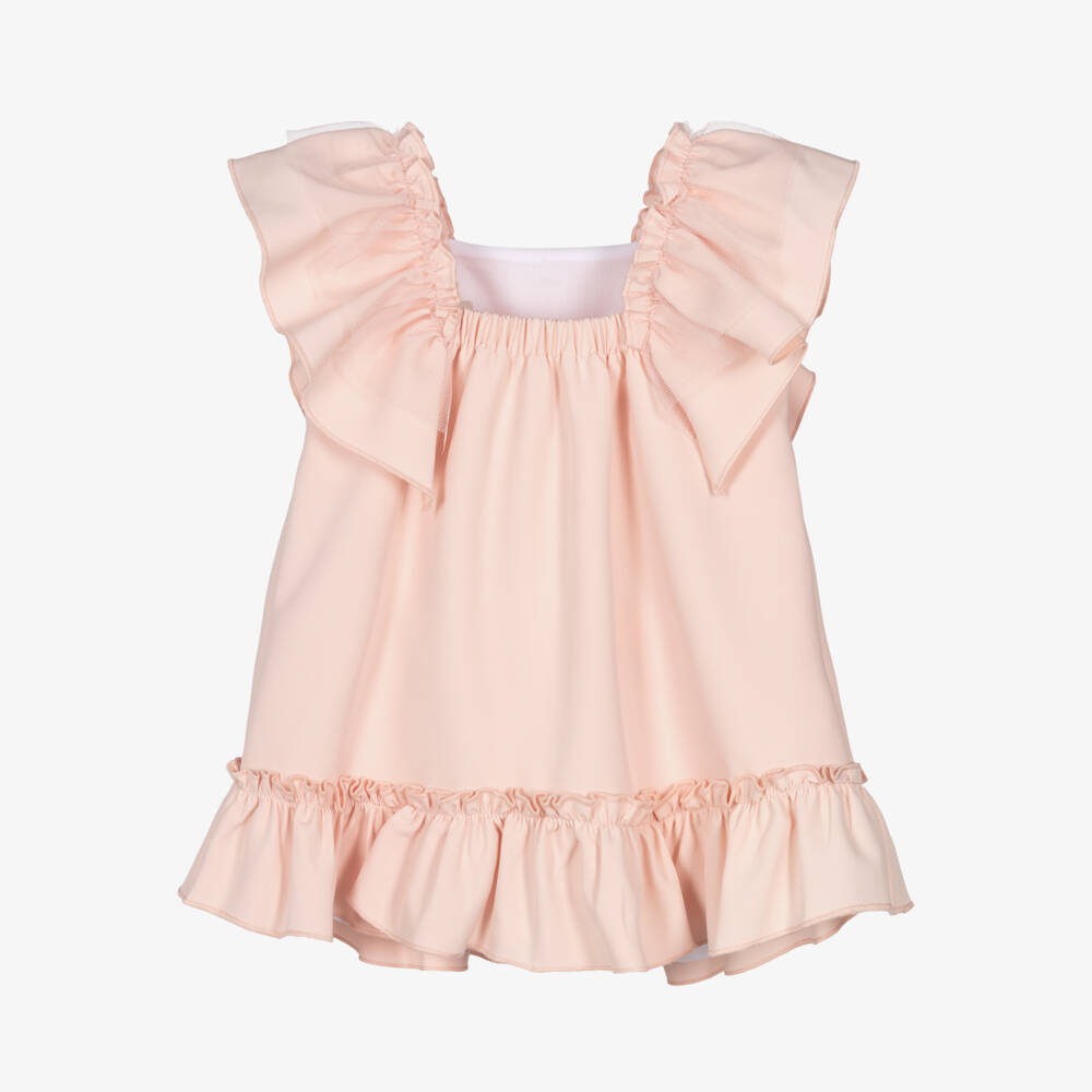 Miranda - Girls Pink Ruffle Dress | Childrensalon