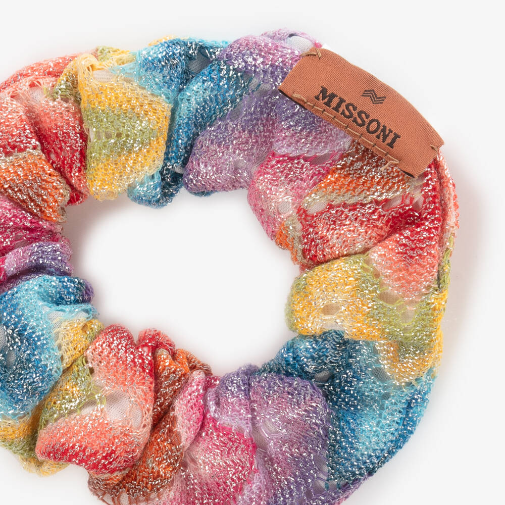 Missoni - Girls Pink Zigzag Hair Scrunchie | Childrensalon