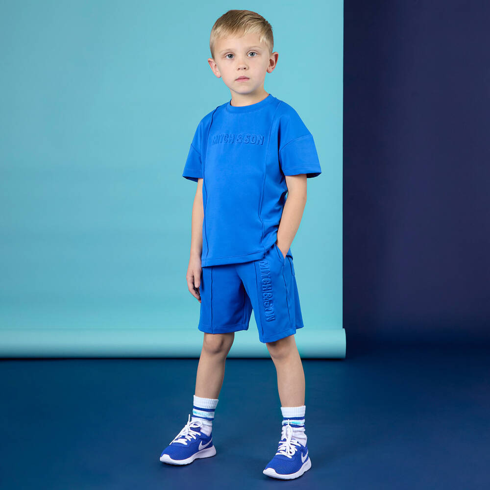 Mitch & Son - Boys Royal Blue Jersey Shorts Set | Childrensalon