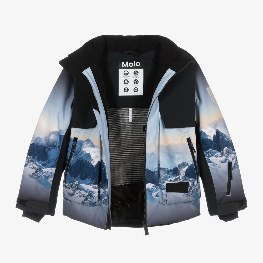 Molo - Boys Blue Alpine Mountain Ski Jacket | Childrensalon