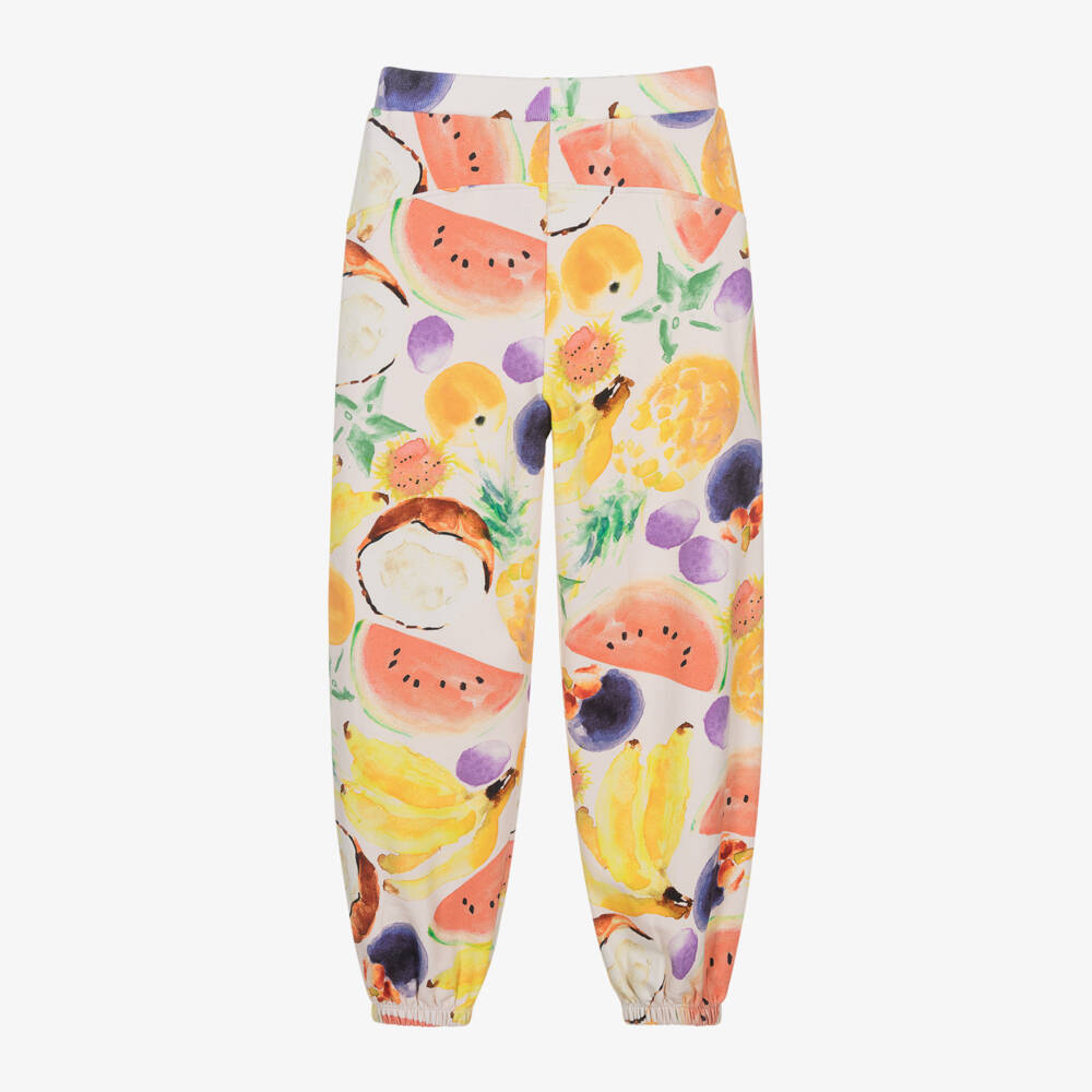 Molo - Girls Beige Fruit Print Joggers | Childrensalon
