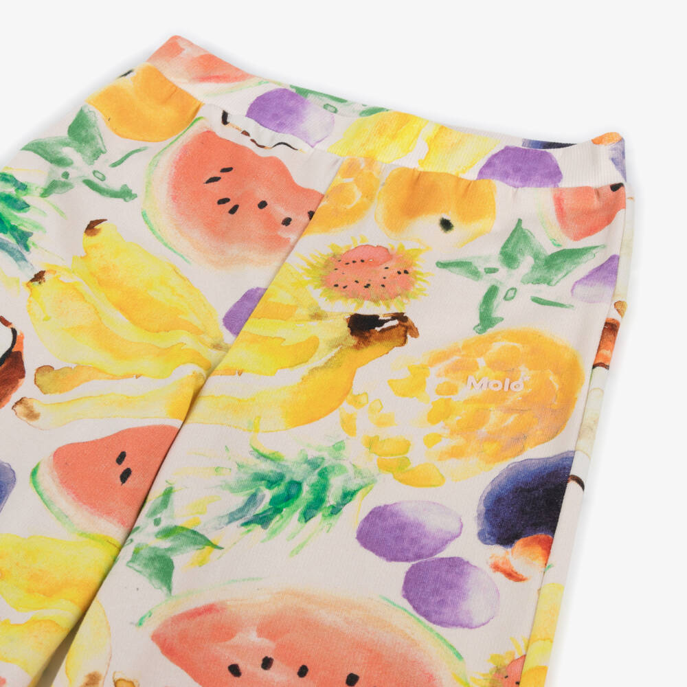 Molo - Girls Beige Fruit Print Joggers | Childrensalon