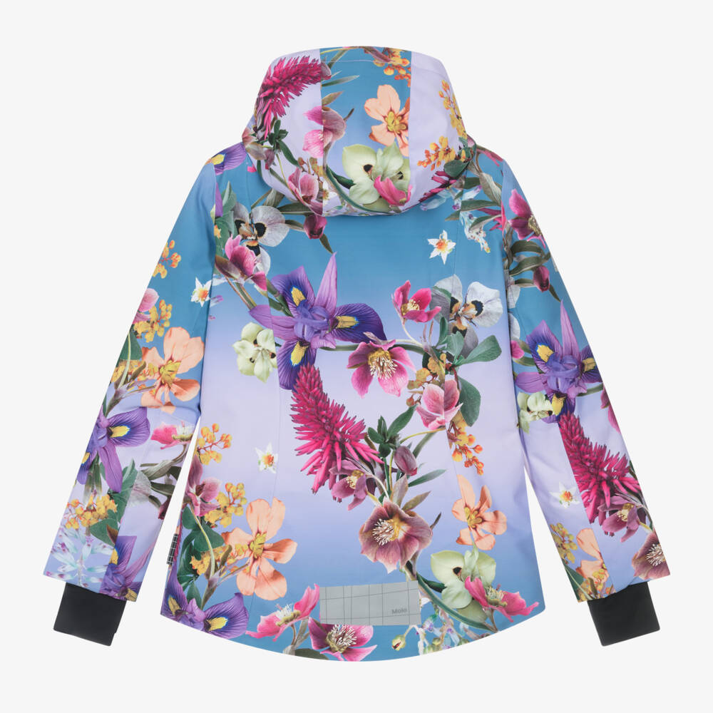 Molo - Girls Blue Floral Ski Jacket | Childrensalon