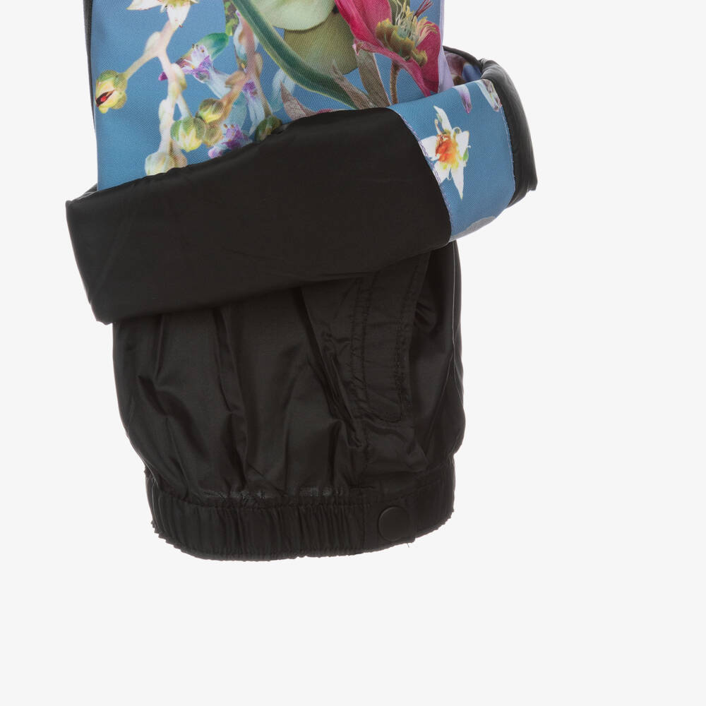 Molo - Girls Blue Floral Ski Salopettes | Childrensalon