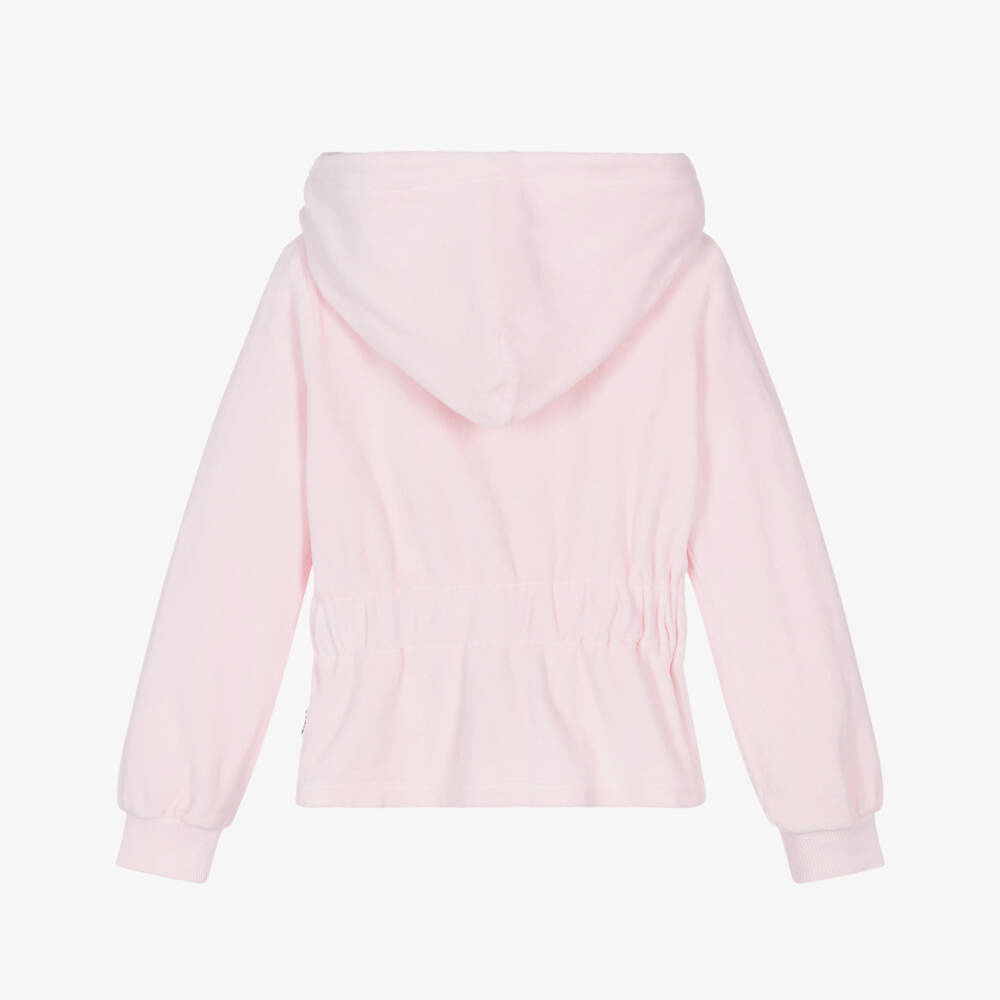 Molo - Girls Pink Velour Zip-Up Top | Childrensalon