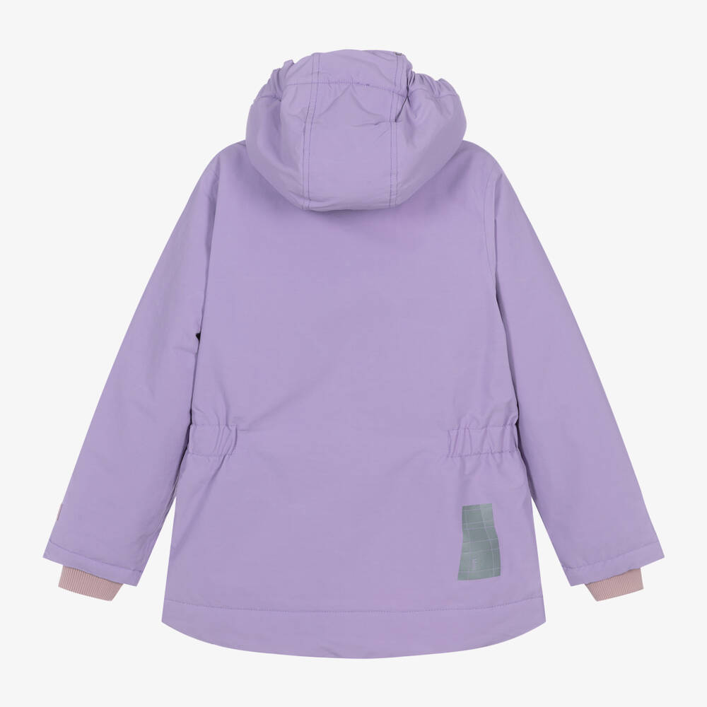 Molo - Girls Purple Hooded Waterproof Jacket | Childrensalon