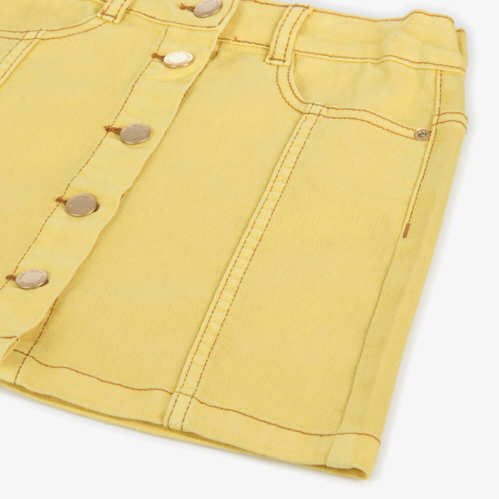 Molo - Girls Yellow Denim Mini Skirt | Childrensalon