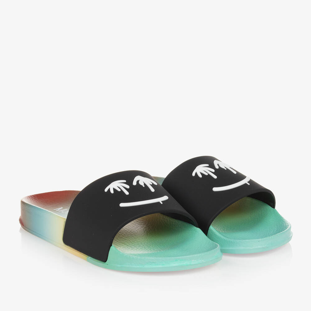 Molo - Teen Black Smiling Face Sliders | Childrensalon