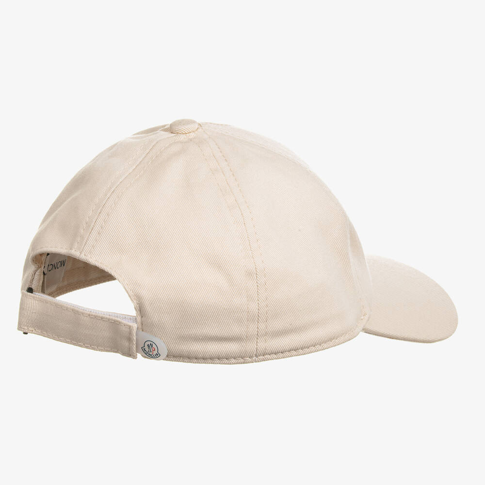 Moncler Enfant - Girls Ivory Cotton Baseball Cap | Childrensalon