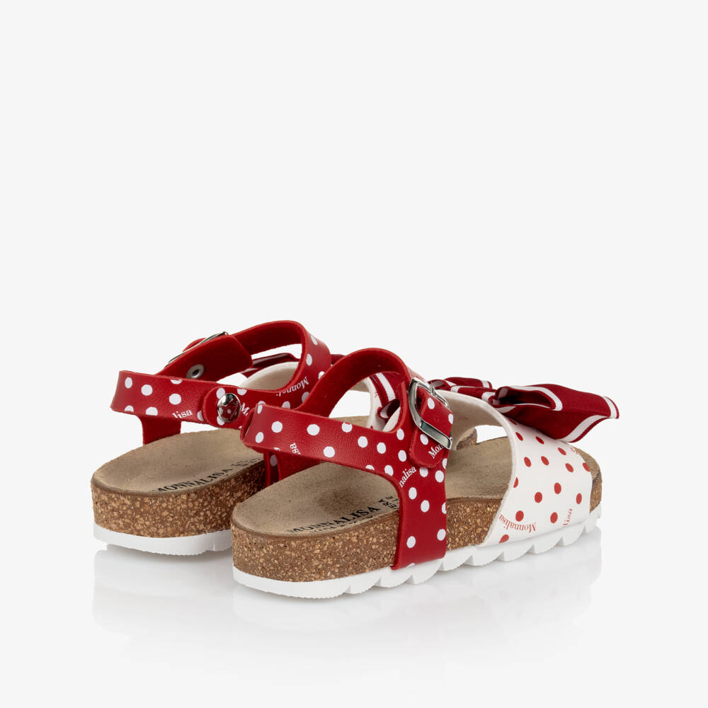 Monnalisa - Girls Red Bow Sandals | Childrensalon