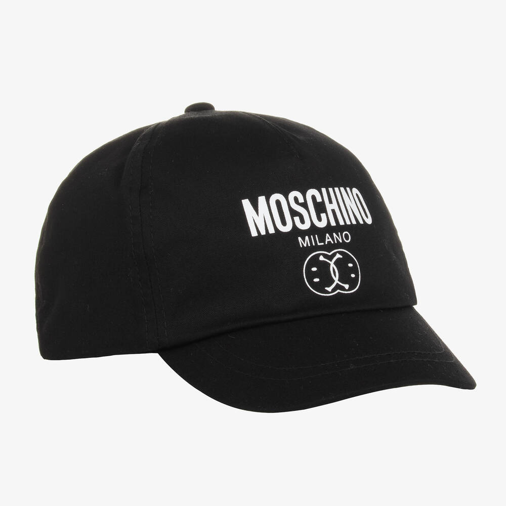 Moschino Кид-Тин - Boys Black Double Smiley Cap | Childrensalon