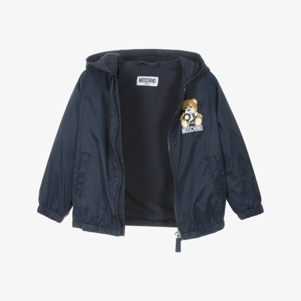 Moschino - Boys Navy Blue Teddy Bear Jacket | Childrensalon