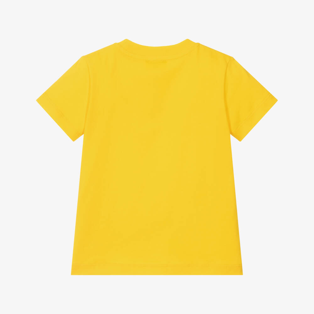 Moschino - Yellow Cotton Swimming Teddy Bear T-Shirt | Childrensalon