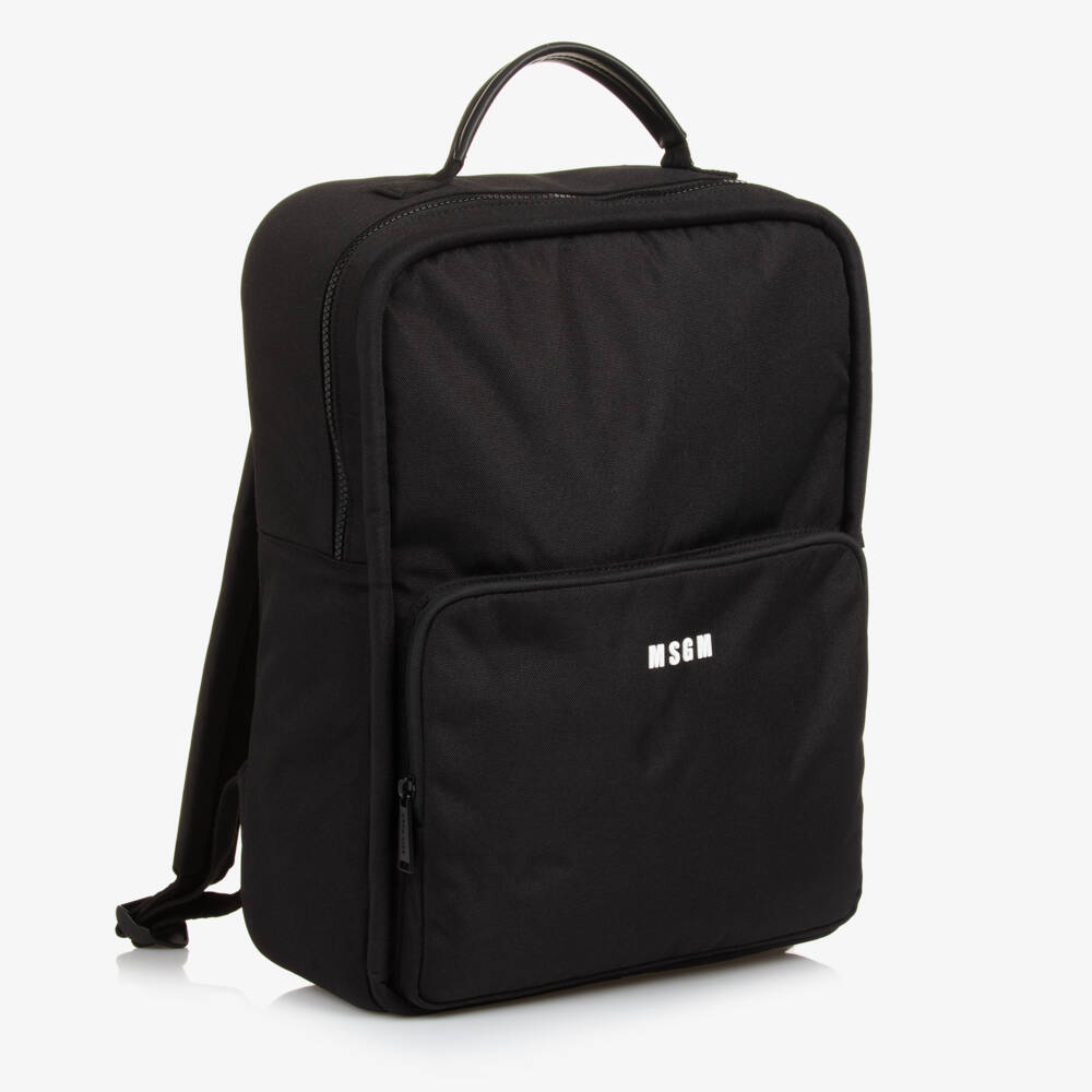 MSGM - Black Canvas Backpack (40cm) | Childrensalon