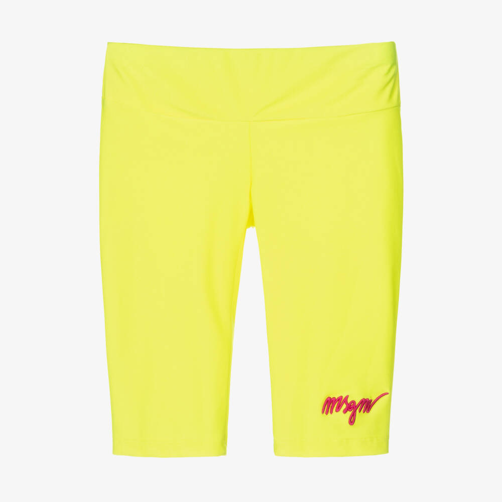 MSGM - Teen Yellow Cycling Shorts | Childrensalon