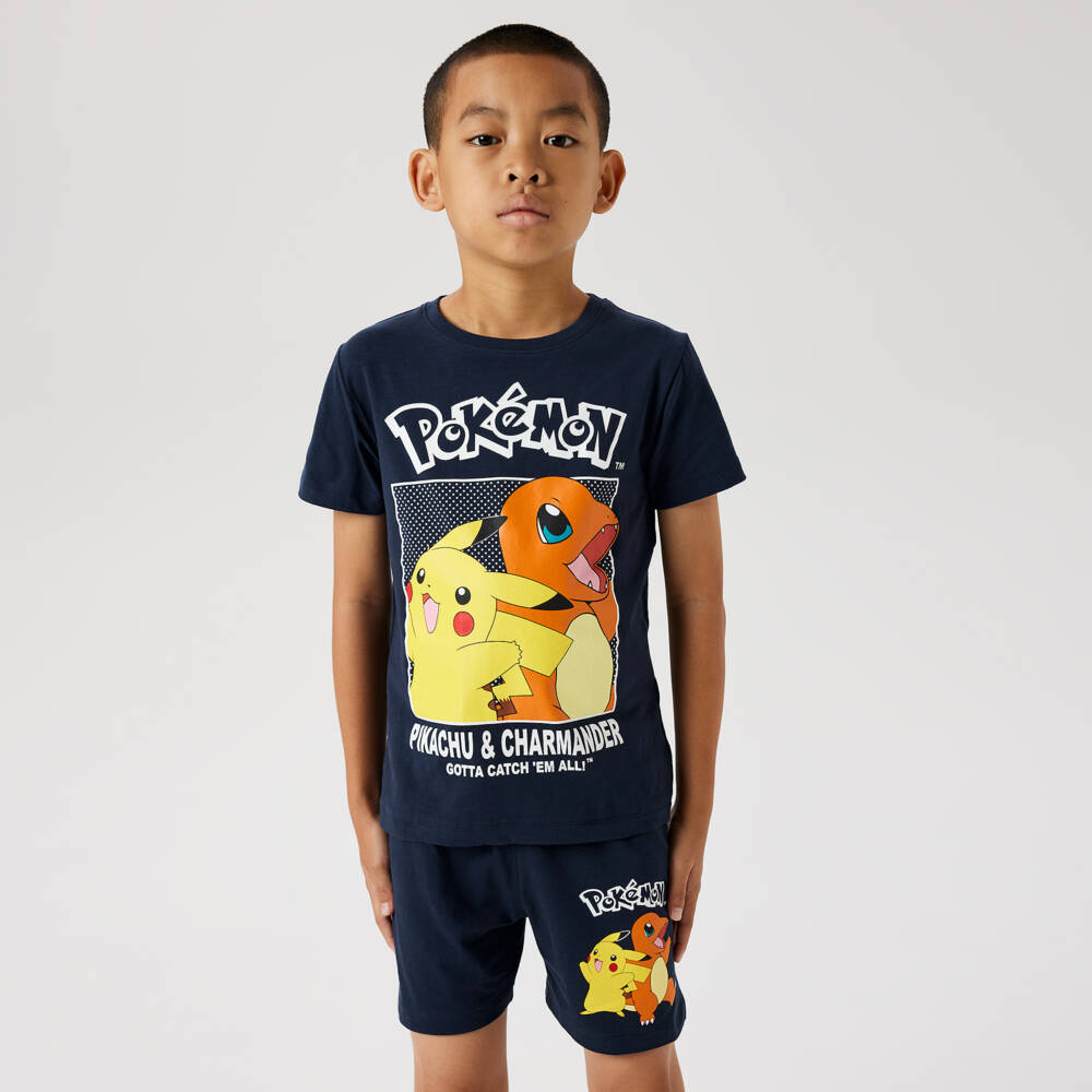NAME IT - Boys Navy Blue Cotton Pokémon Short Pyjamas | Childrensalon