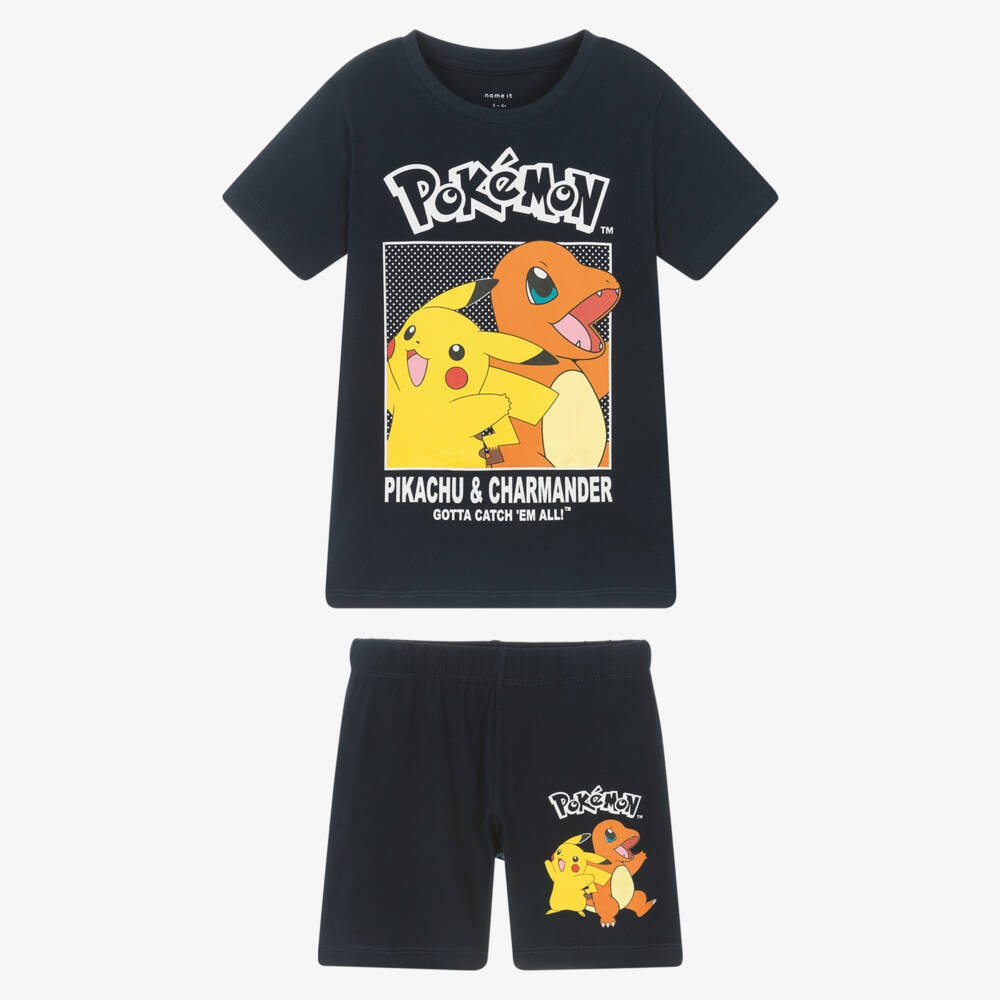 NAME IT - Boys Navy Blue Cotton Pokémon Short Pyjamas | Childrensalon