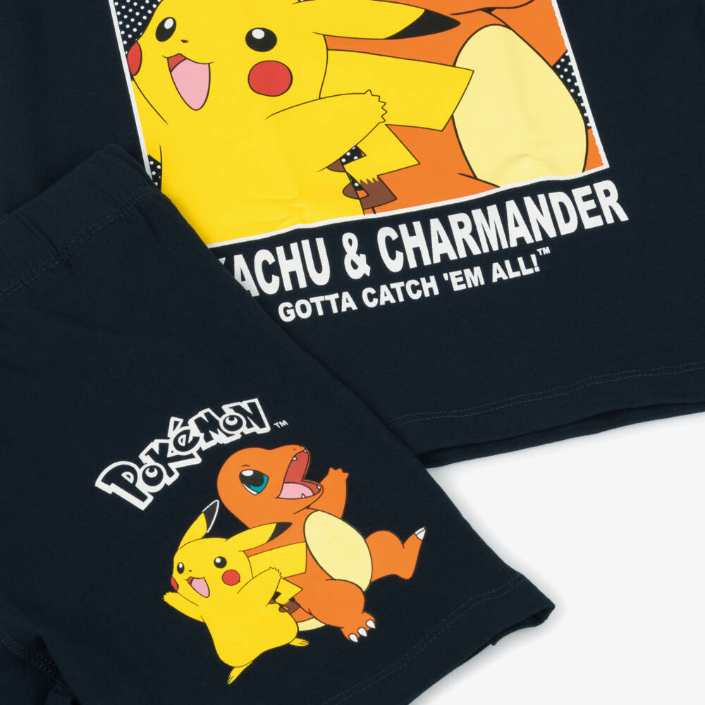 NAME IT - Boys Navy Blue Cotton Pokémon Short Pyjamas | Childrensalon