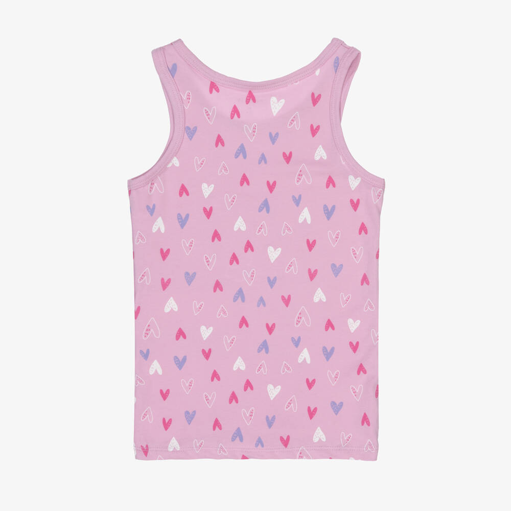 NAME IT - Girls Pink Cotton Vests (2 Pack) | Childrensalon