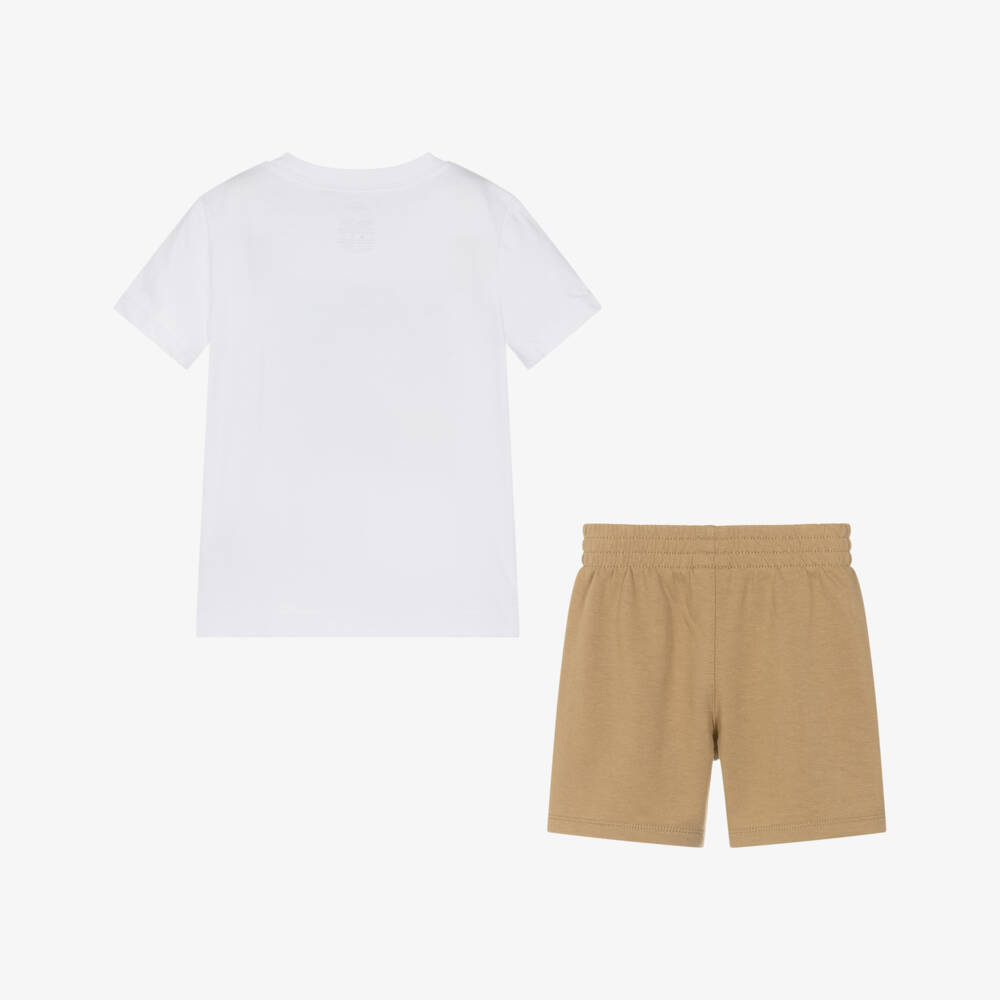 Nike - Boys Beige Swoosh Shorts Set | Childrensalon