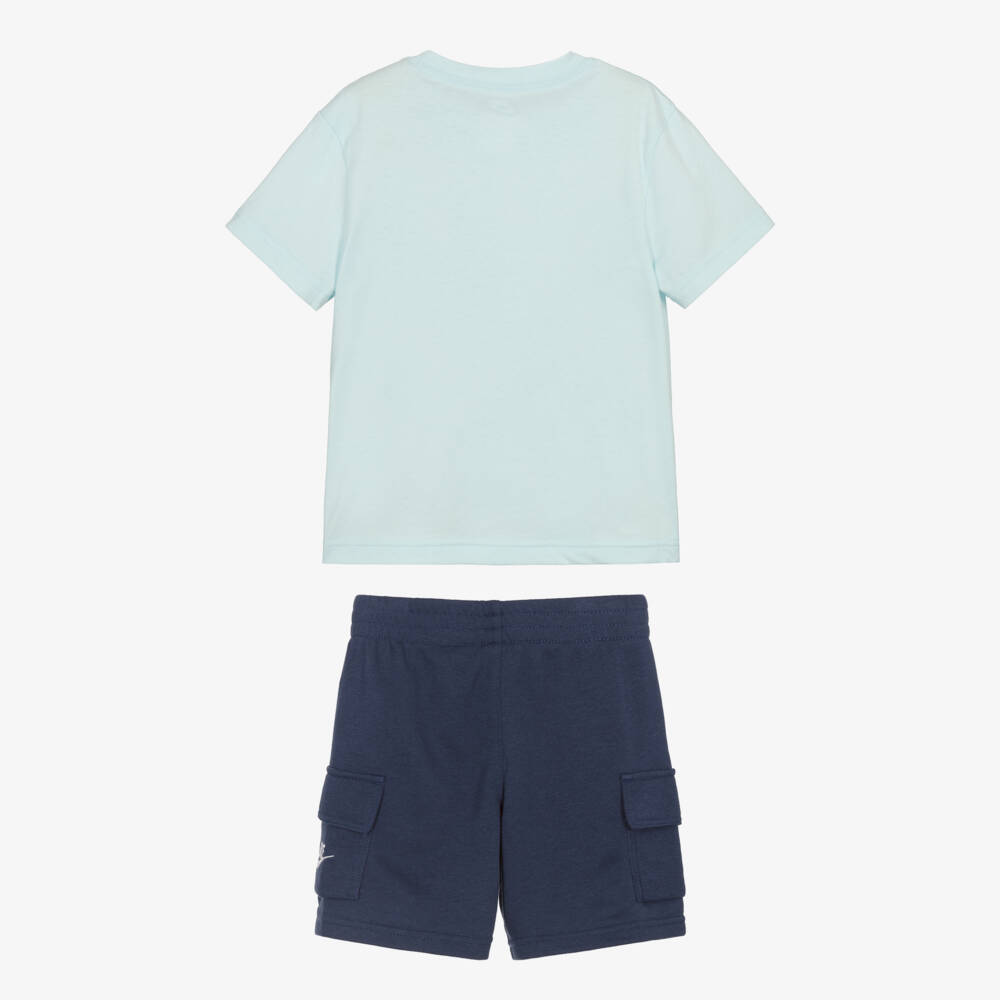 Nike - Boys Light Blue & Navy Blue Shorts Set | Childrensalon