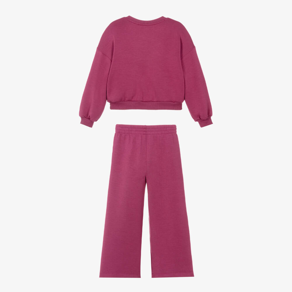 Nike - Girls Pink Modal Jersey Tracksuit with White Swoosh Logo ...