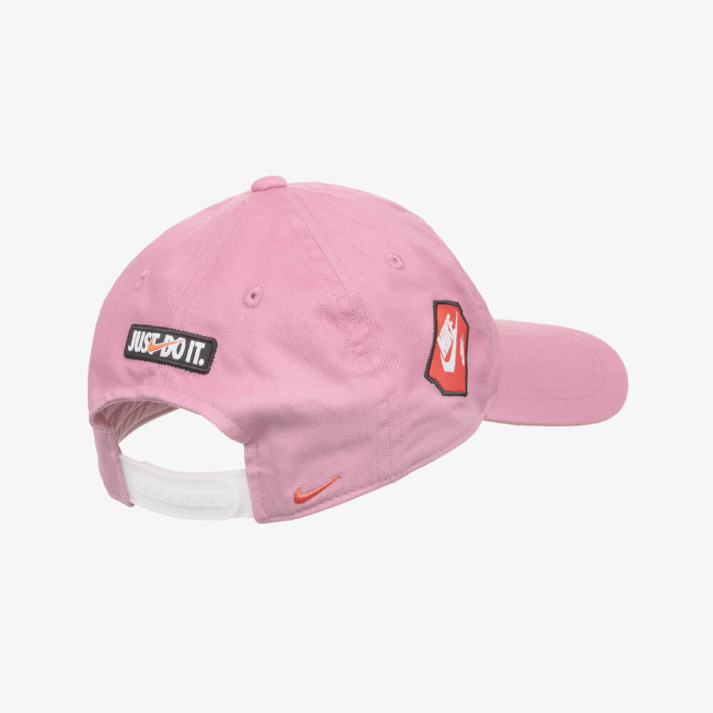 Nike - Pink Logo Patch Cotton Cap | Childrensalon