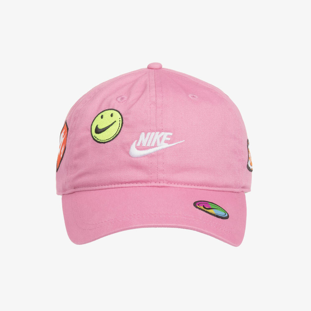 Nike - Pink Logo Patch Cotton Cap | Childrensalon