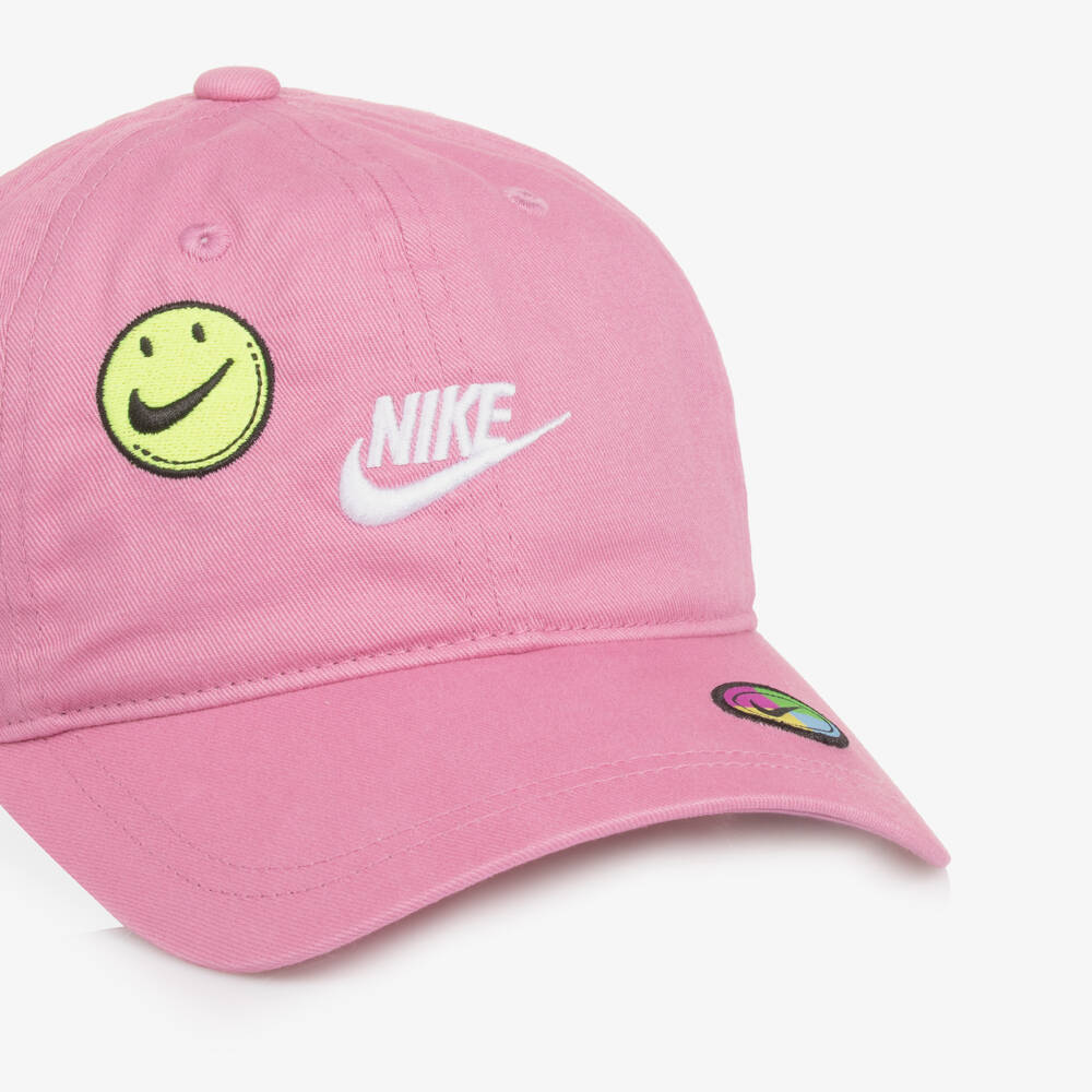 Nike - Pink Logo Patch Cotton Cap | Childrensalon