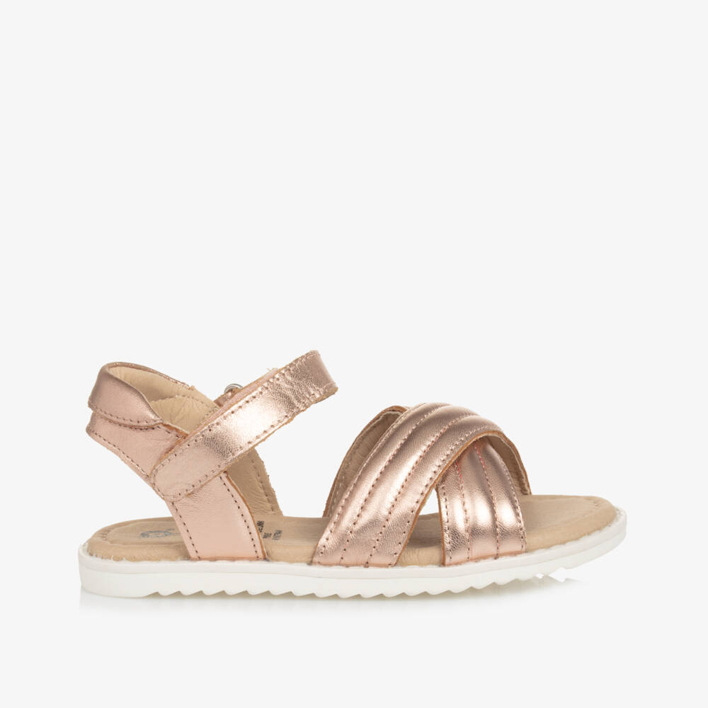 Old Soles - Girls Rose Gold Velcro Sandals | Childrensalon