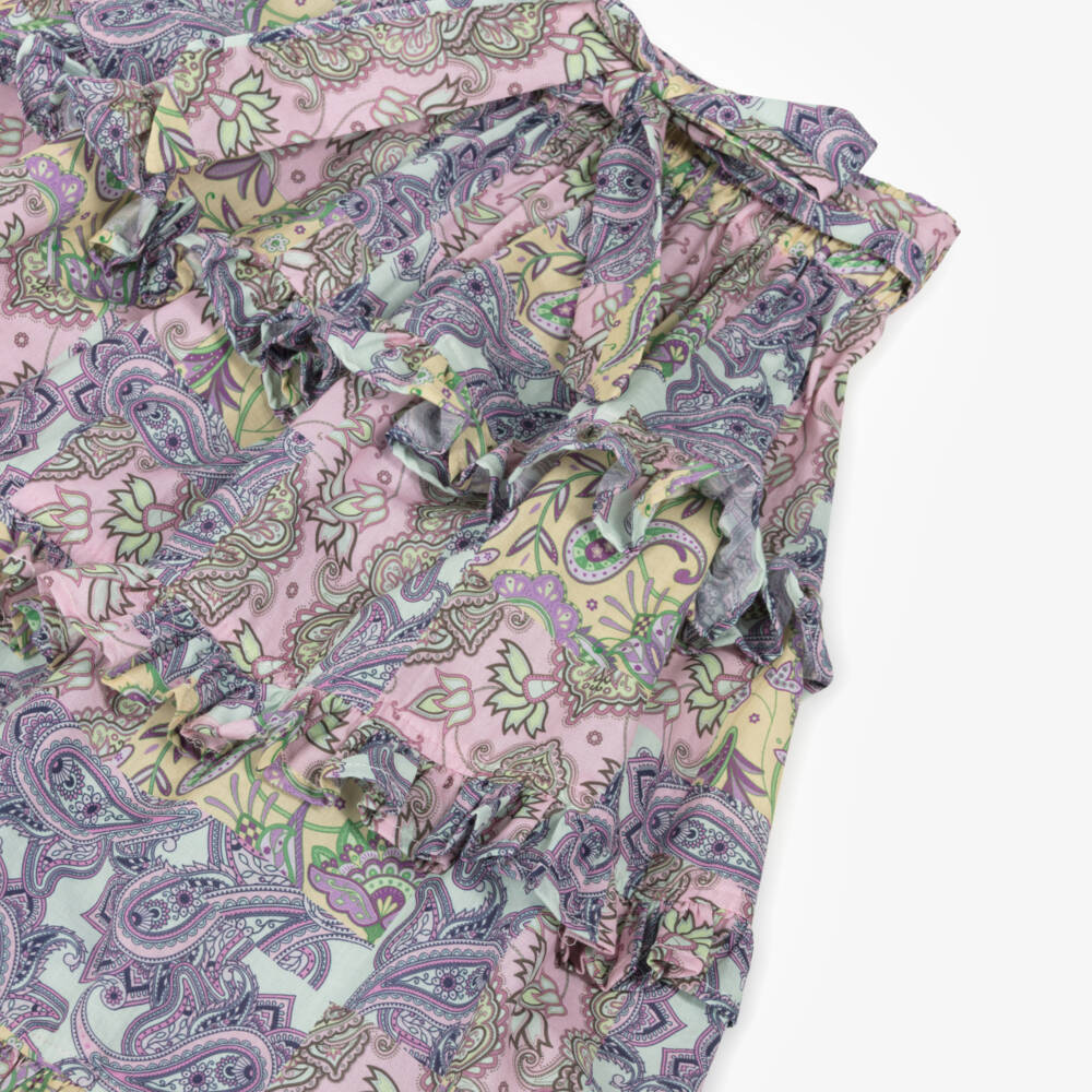 Olga Valentine - Girls Pink Paisley Cotton Maxi Skirt | Childrensalon